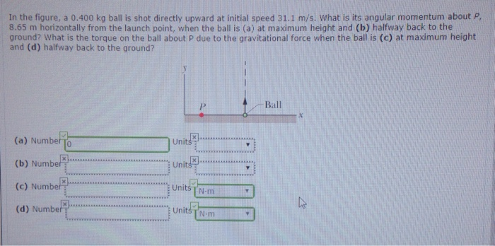 Solved In the figure, a 0.400 kg ball is shot directly | Chegg.com