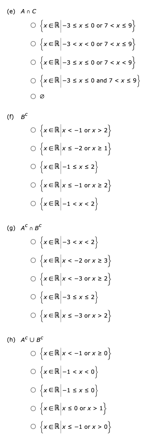 Solved Let The Universal Set Be ℝ The Set Of All Real