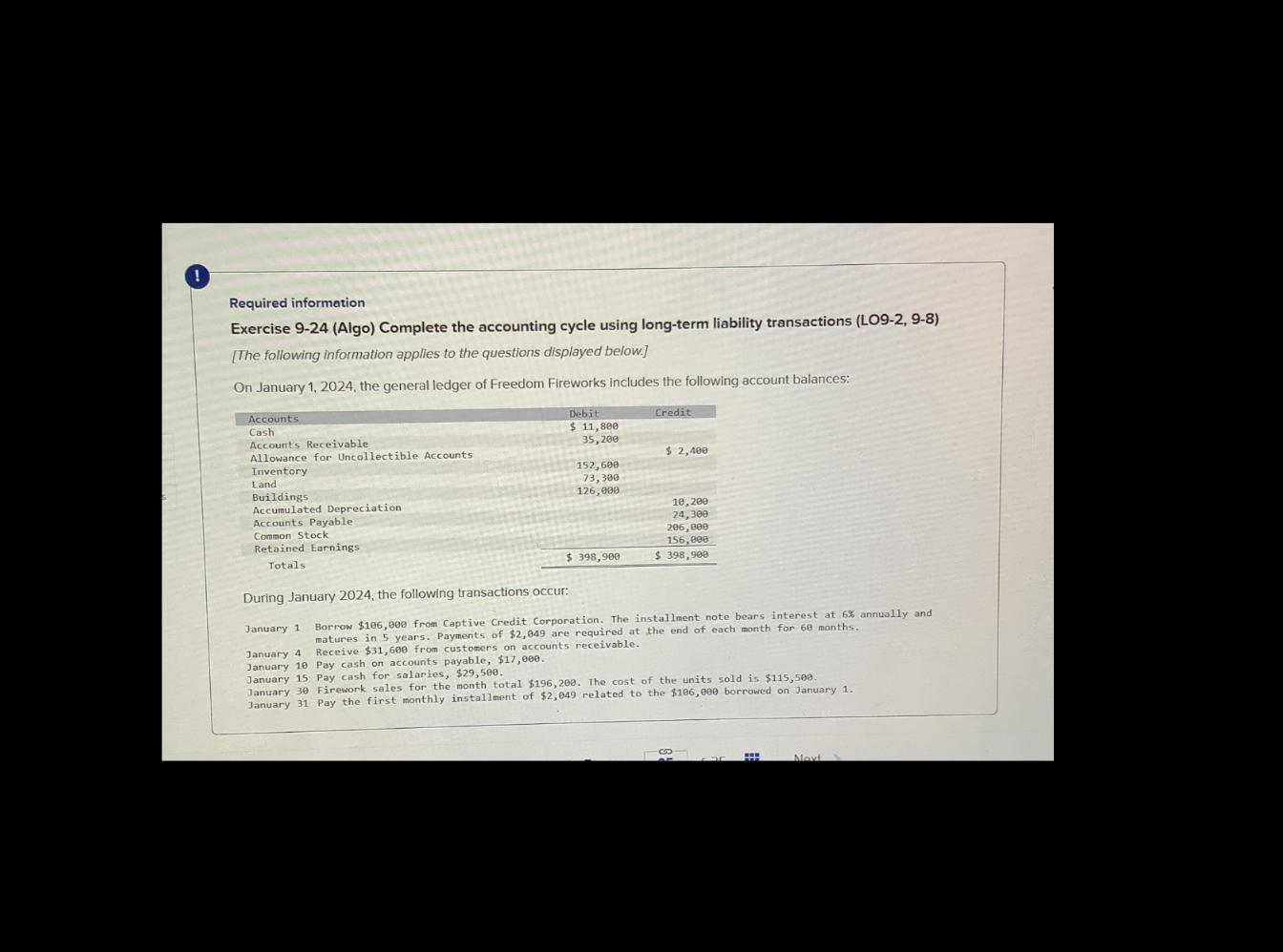 Solved Required information Exercise 9-24 (Algo) Complete | Chegg.com