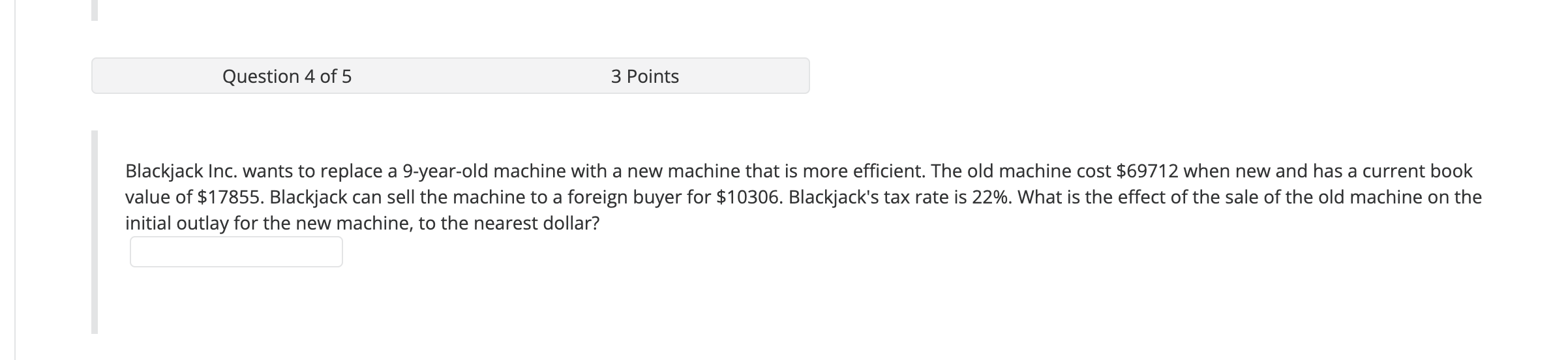 Solved Blackjack Inc. wants to replace a 9-year-old machine | Chegg.com