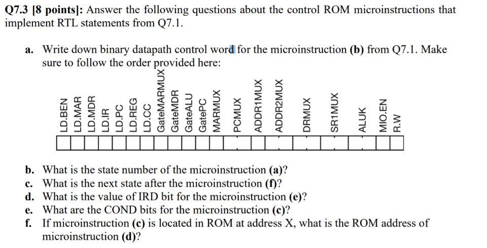 Solved Problem 7 [15 points]: LC-3 FSM and Data Path Control | Chegg.com