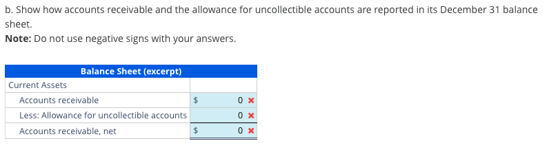 Solved c. Report the increase in bad debt expense calculated | Chegg.com