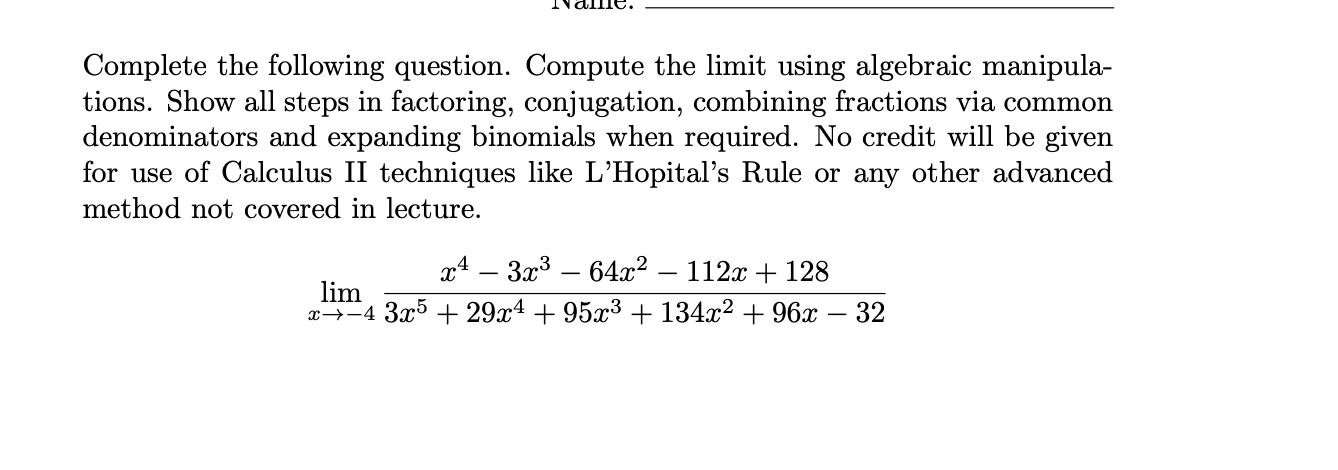 Solved Complete the following question. Compute the limit | Chegg.com