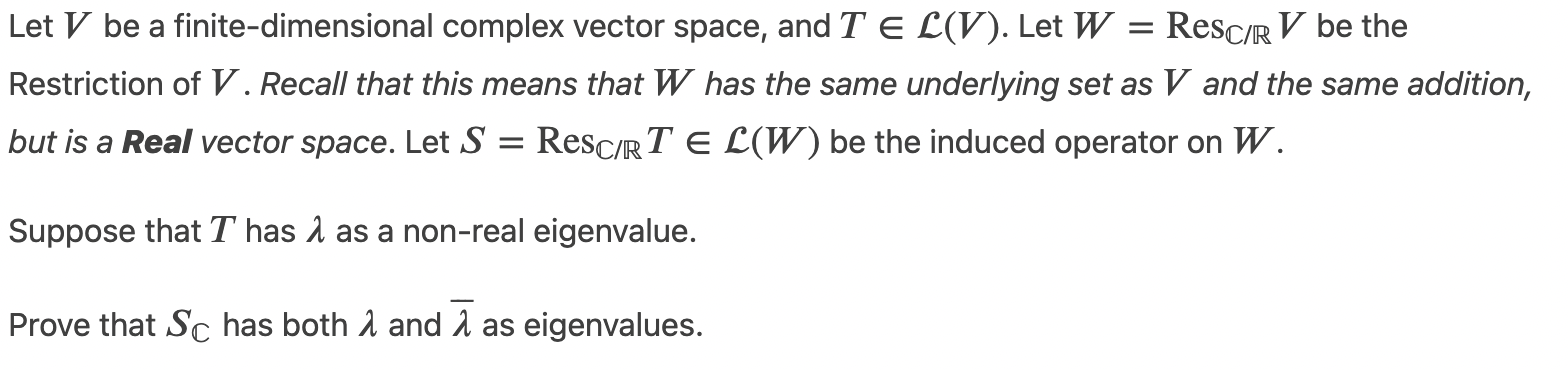Solved Let V be a finite-dimensional complex vector space, | Chegg.com