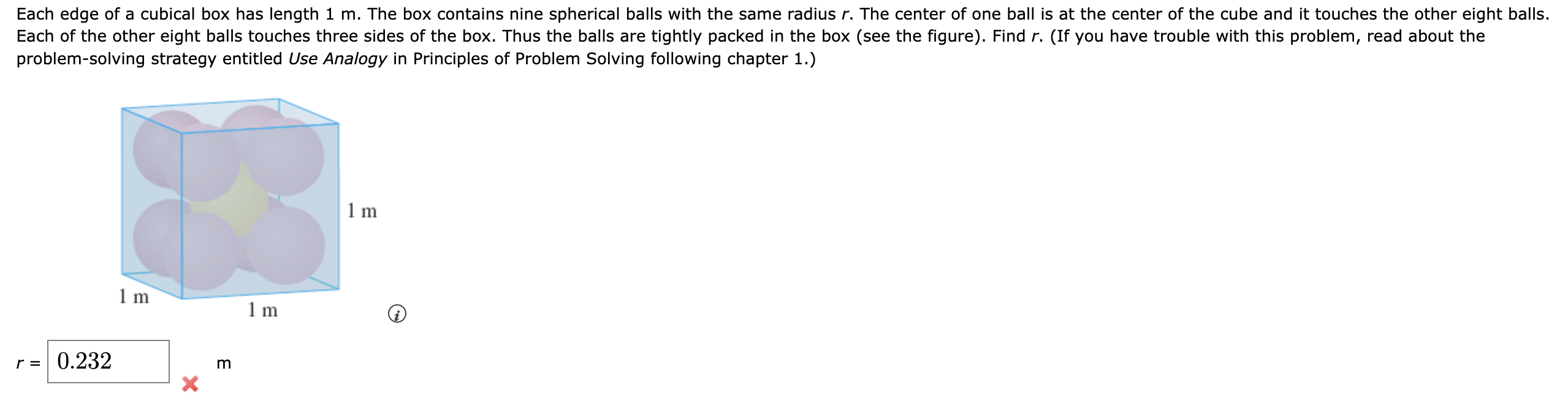 Solved Each edge of a cubical box has length 1 m. The box | Chegg.com