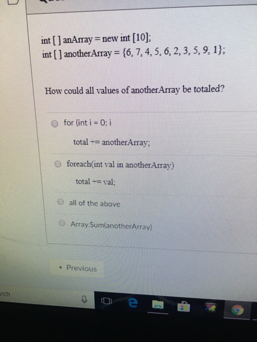 Solved int [1 anArray new int [10)] int [] anotherArray (6, | Chegg.com