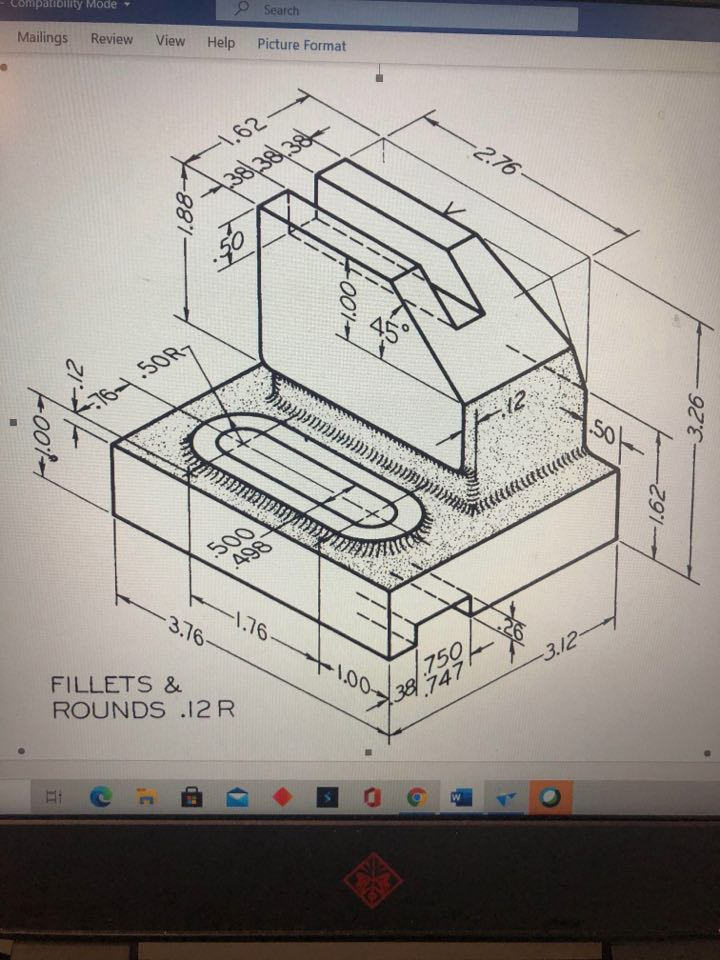 Solved Create a solid model from the attached dimensioned | Chegg.com