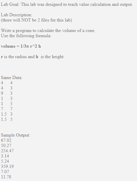 Solved Lab Goal: This lab was designed to teach value | Chegg.com
