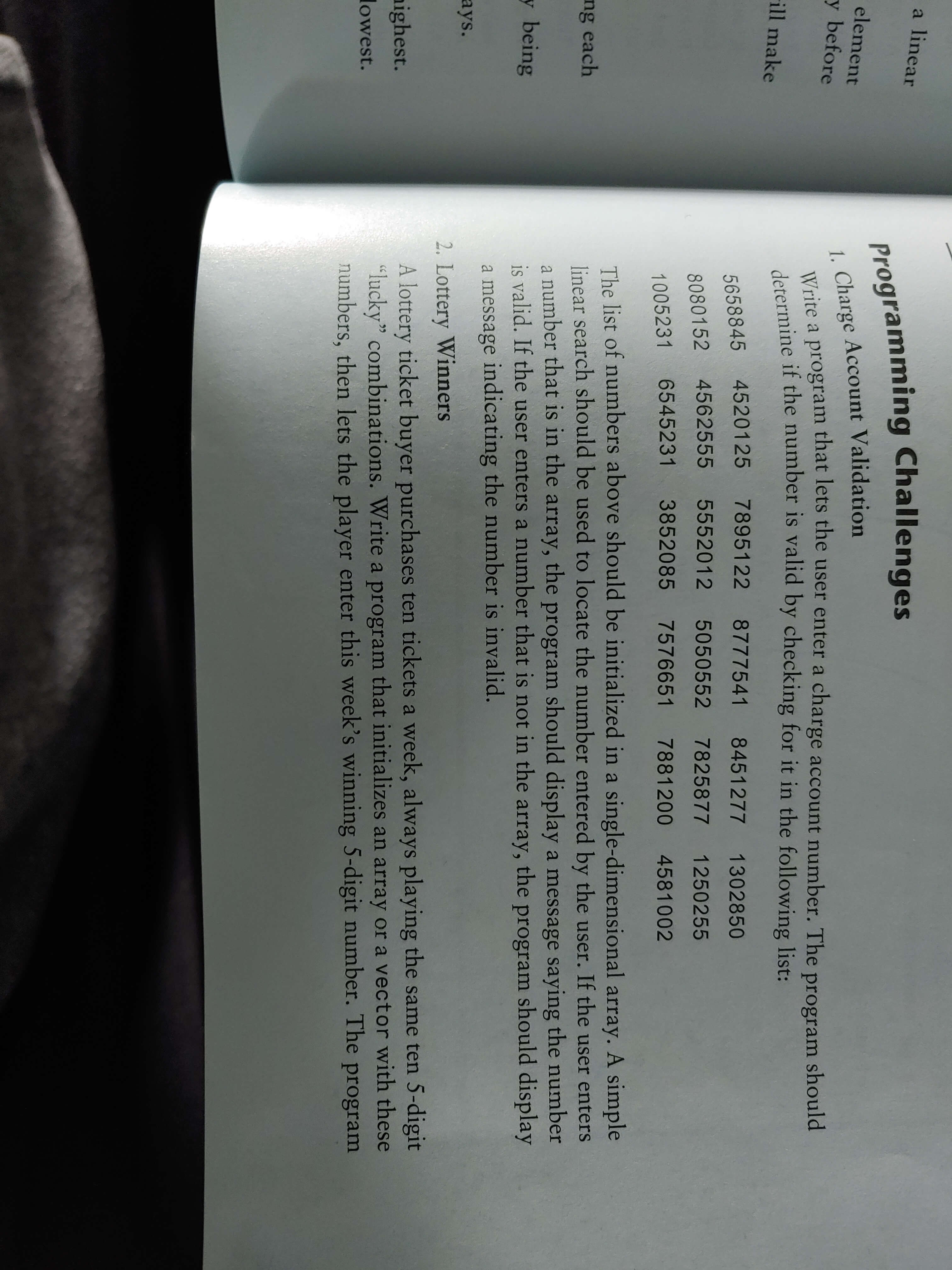 Solved programming Challenges 1. Charge Account Validation | Chegg.com