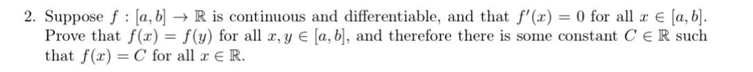Solved 2. Suppose f:[a,b]→R is continuous and | Chegg.com