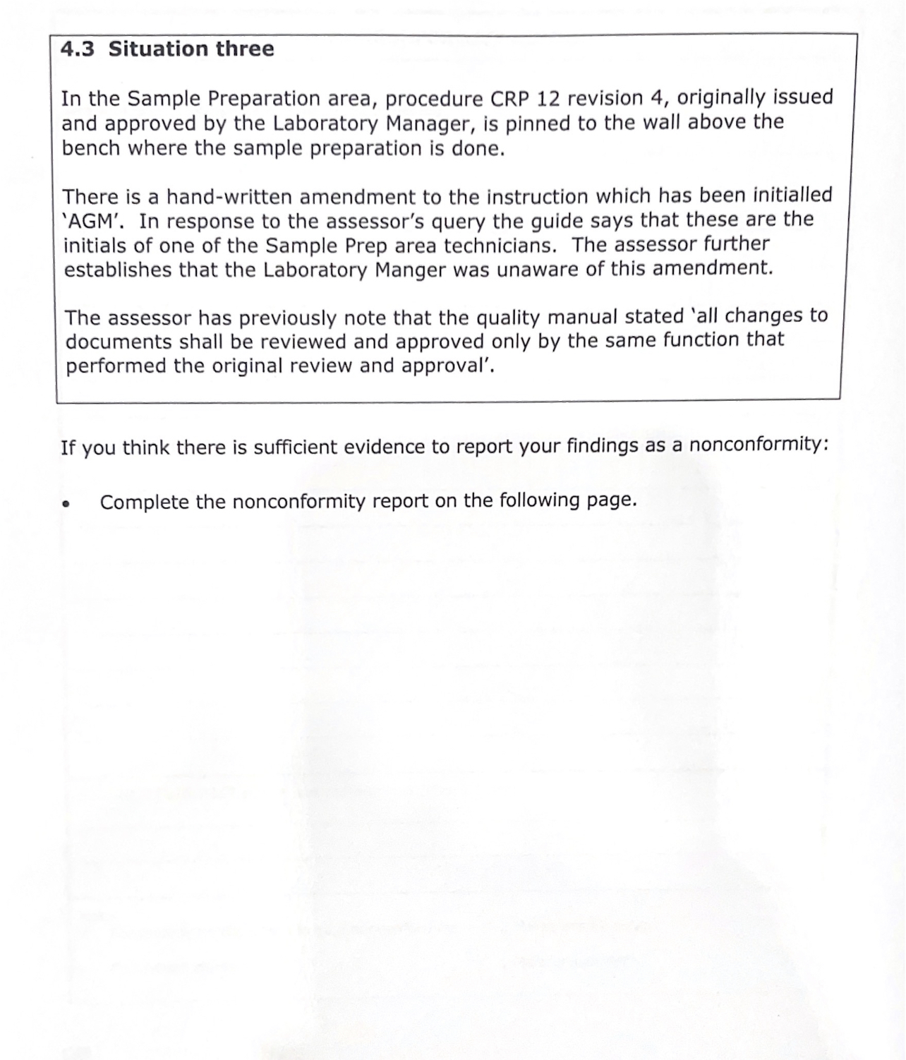 Solved 4.3 Situation three In the Sample Preparation area, | Chegg.com