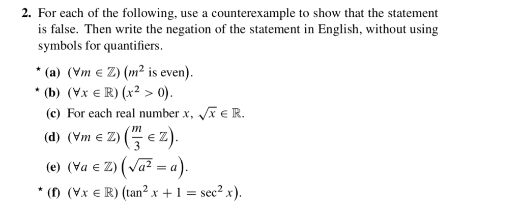 Solved 2. For each of the following, use a counterexample to | Chegg.com