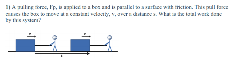 Solved 1) A pulling force, Fp, is applied to a box and is | Chegg.com