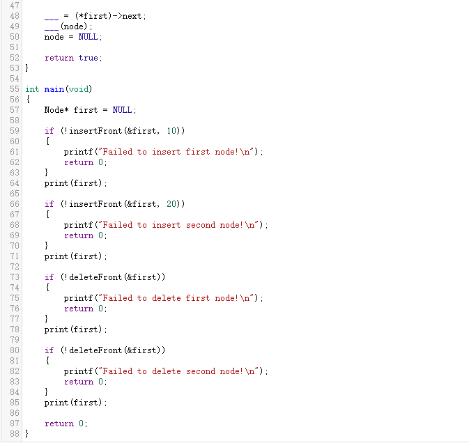 Solved = 1 // This program adds two nodes to a linked list | Chegg.com