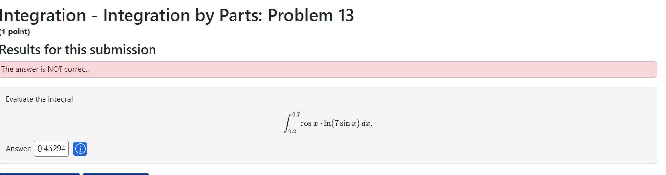 Solved Integration - ﻿Integration by Parts: Problem 13( | Chegg.com