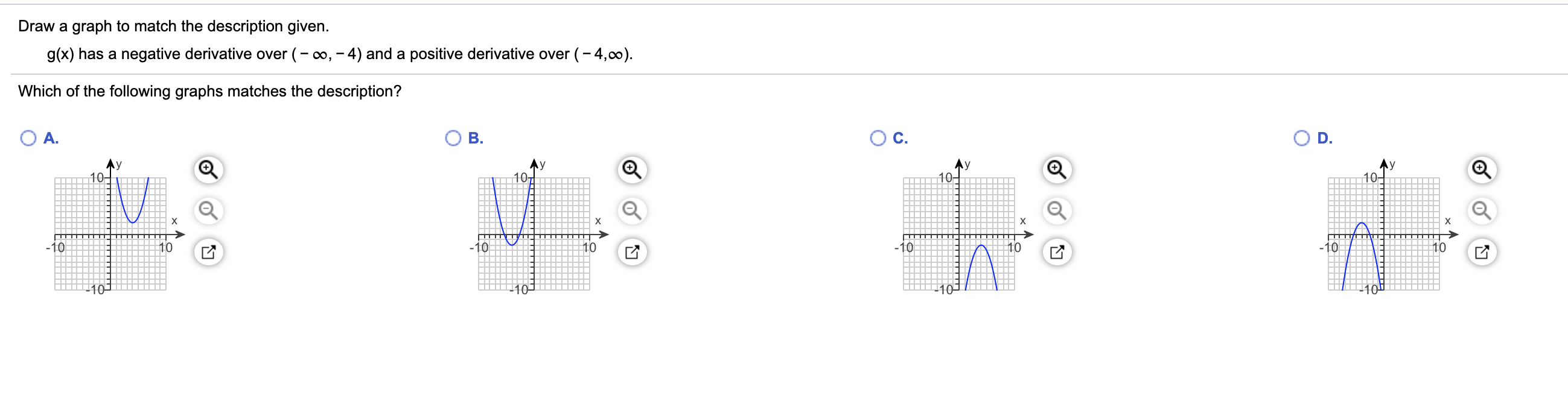 Solved Draw a graph to match the description given. g(x) has | Chegg.com