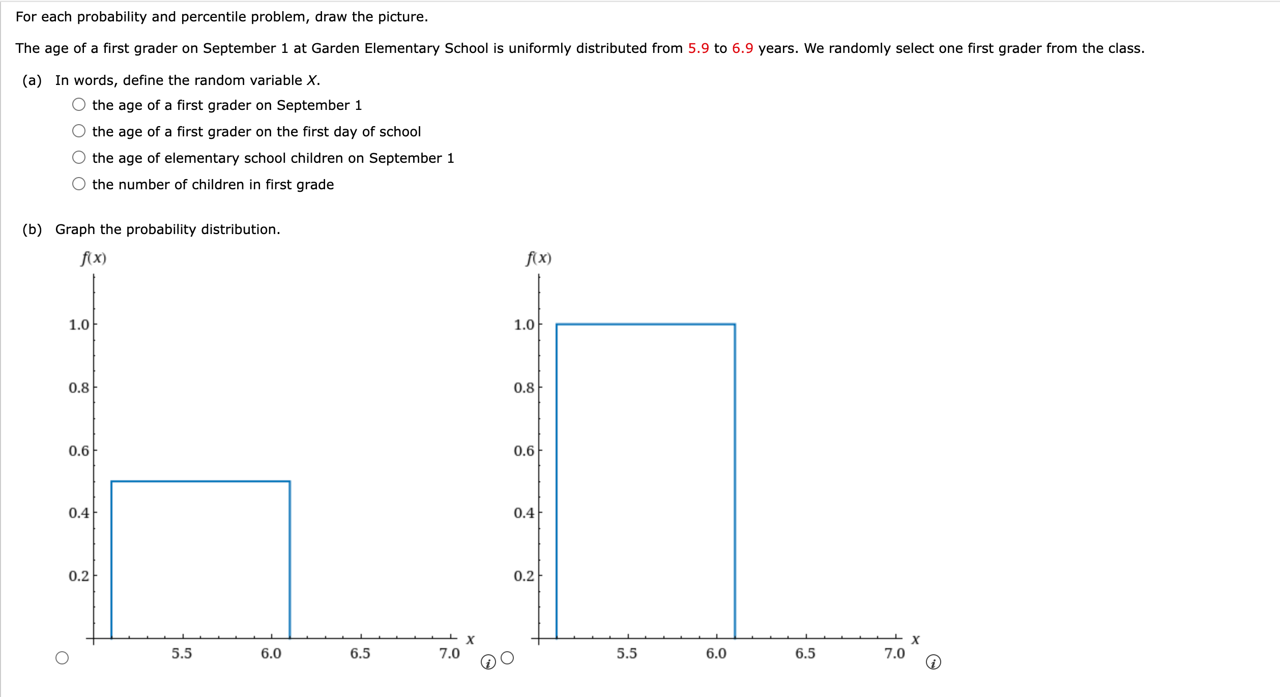 Solved For each probability and percentile problem, draw the | Chegg.com