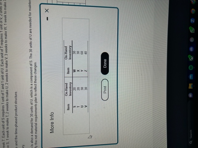 Solved and the time-phased product structure. More InfoS,1 | Chegg.com