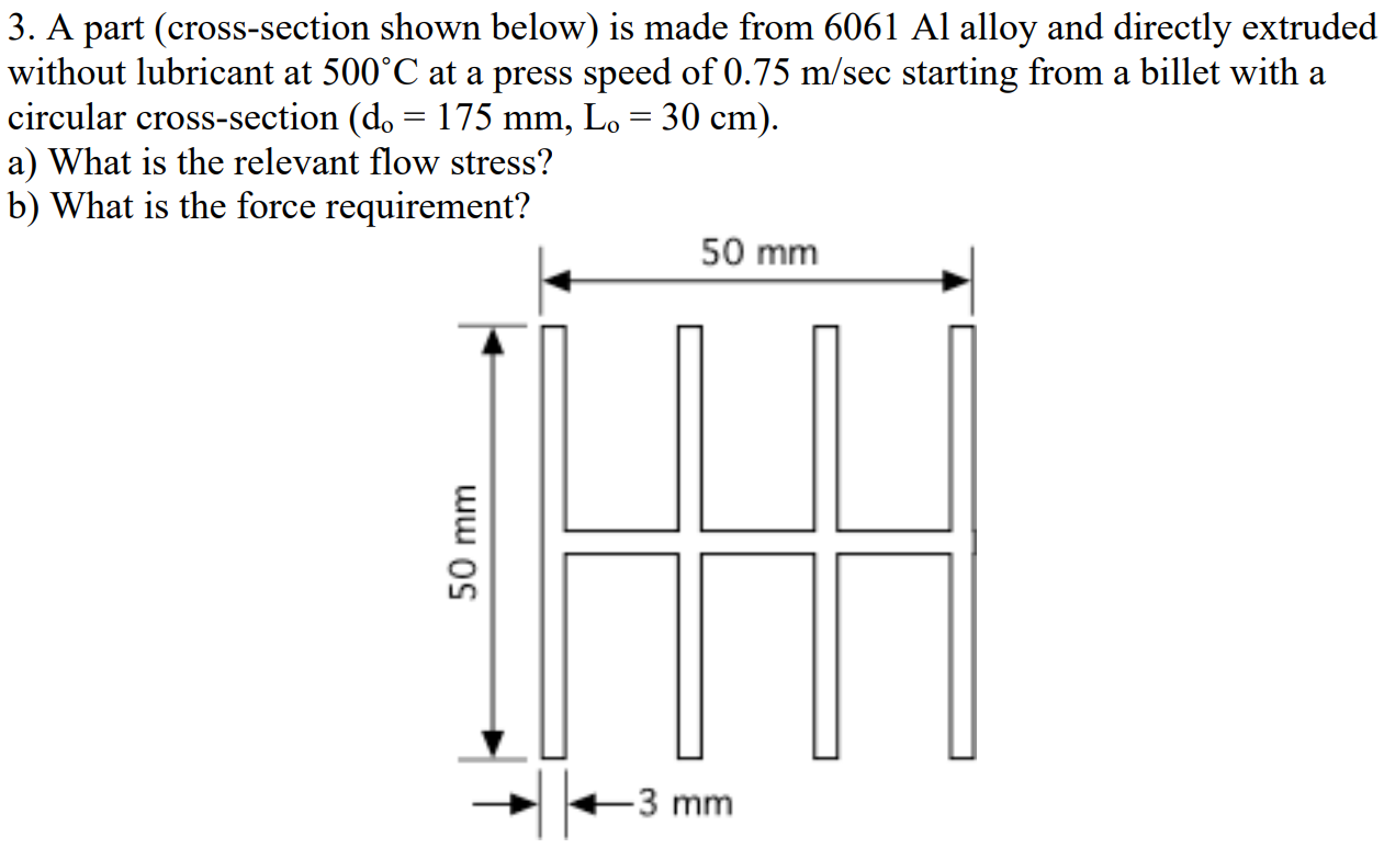 3. A part (cross-section shown below) is made from | Chegg.com
