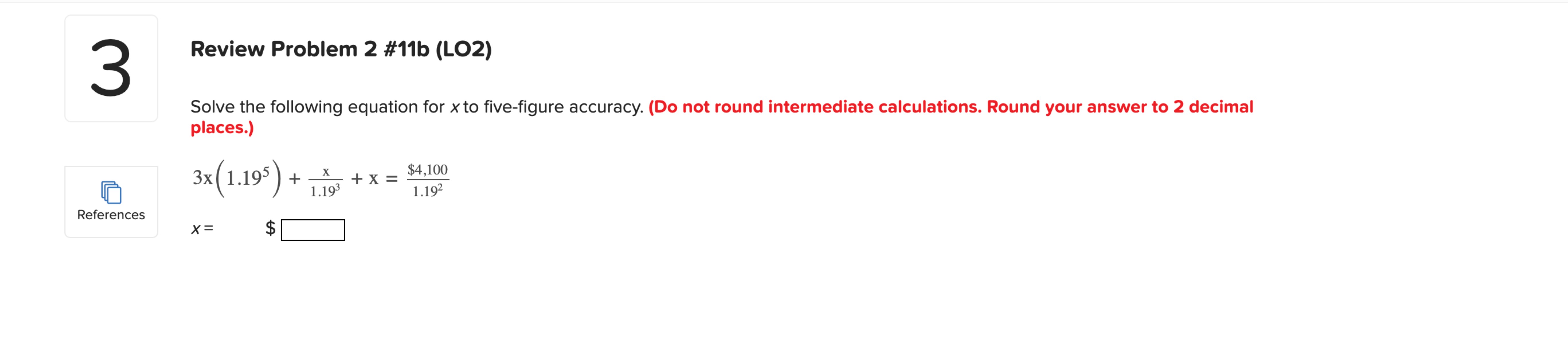 Solved Review Problem 2 ﻿#11b (LO2)Solve the following | Chegg.com