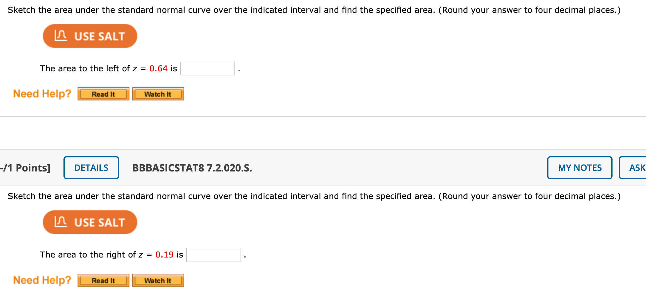 Solved Sketch the area under the standard normal curve over | Chegg.com