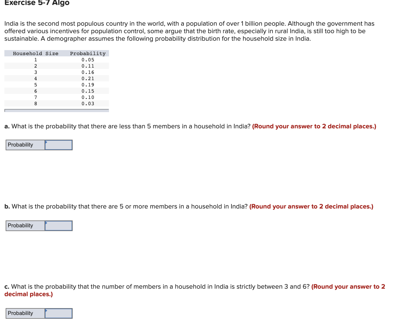 Solved Exercise 5-15 Algo Calculate the mean, the variance, | Chegg.com