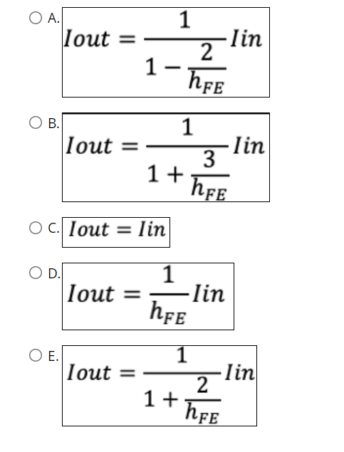 Solved Which is the correct expression for lout for the | Chegg.com
