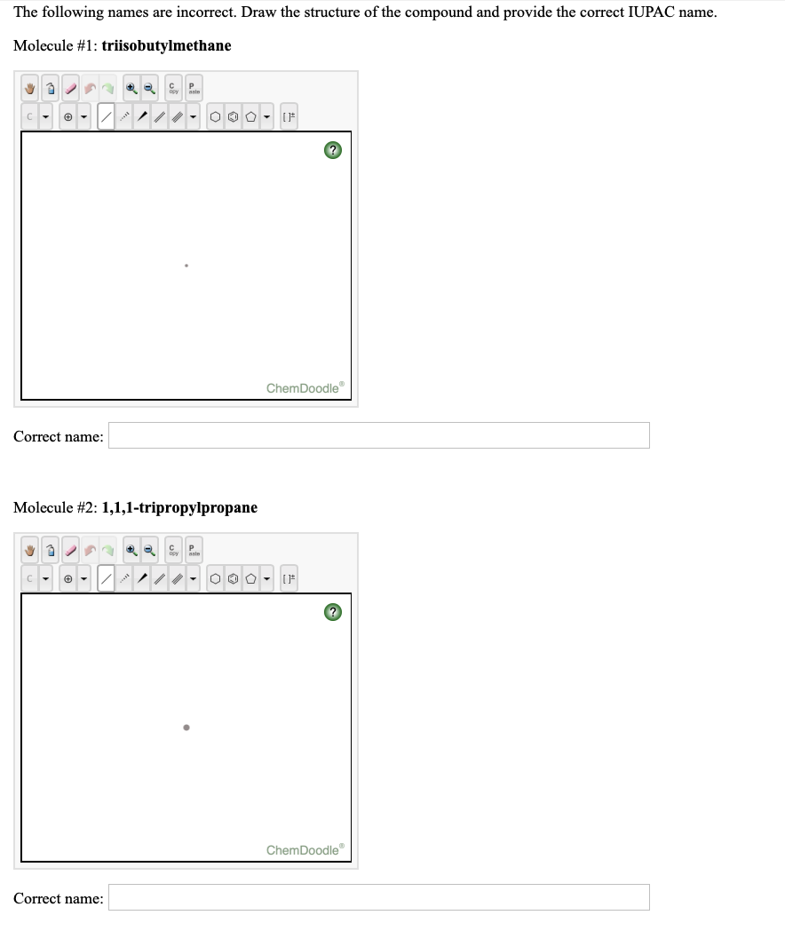 Solved The following names are incorrect. Draw the structure | Chegg.com