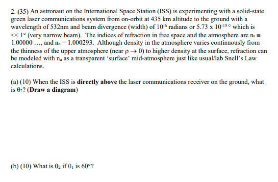 2. (35) An astronaut on the International Space | Chegg.com