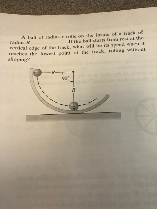 Solved A ball of radius r rolls on the inside of a track of | Chegg.com