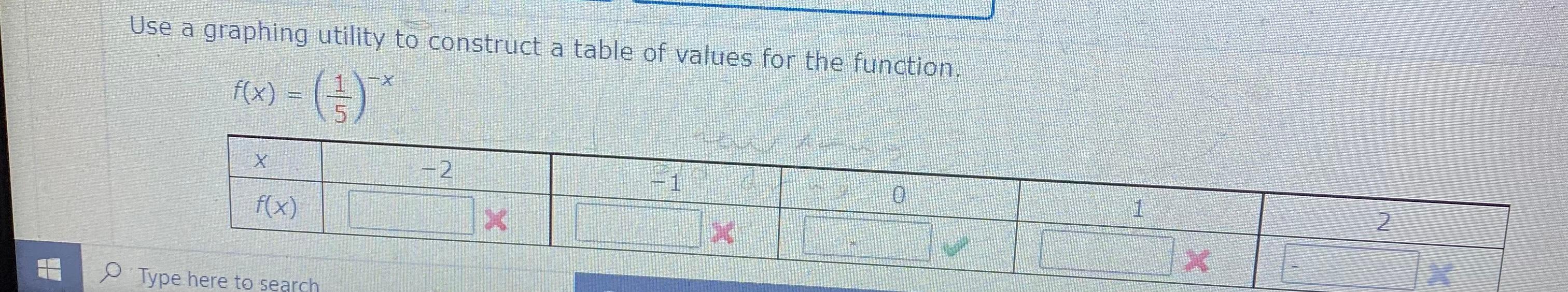 Solved Use a graphing utility to construct a table of values | Chegg.com