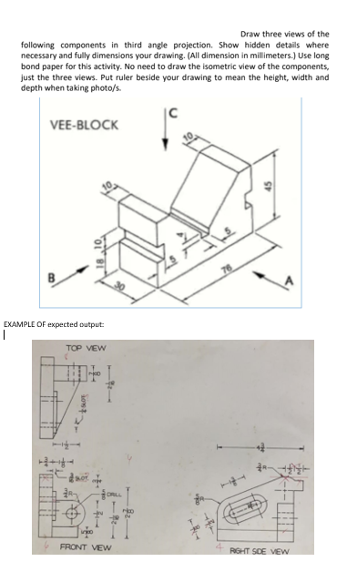 Solved Draw three views of the components in the third | Chegg.com