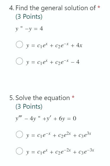 Solved 4. Find the general solution of * (3 Points) y" -y = | Chegg.com