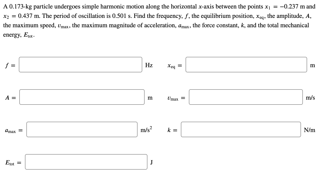 Solved Q1) A 0.1730.173-kg particle undergoes simple | Chegg.com