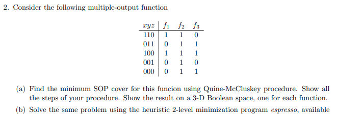 Solved Consider the following multiple-output function(a) | Chegg.com
