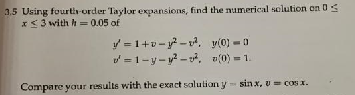 Solved 3.5 Using fourth-order Taylor expansions, find the | Chegg.com