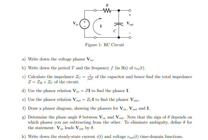 Solved Consider the RC following circuit with R = 560 Ω ﻿and | Chegg.com