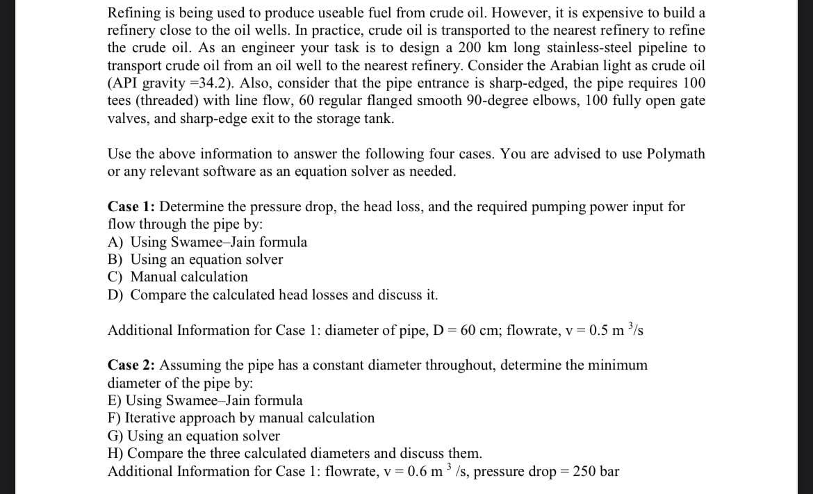 Solved Refining is being used to produce useable fuel from | Chegg.com