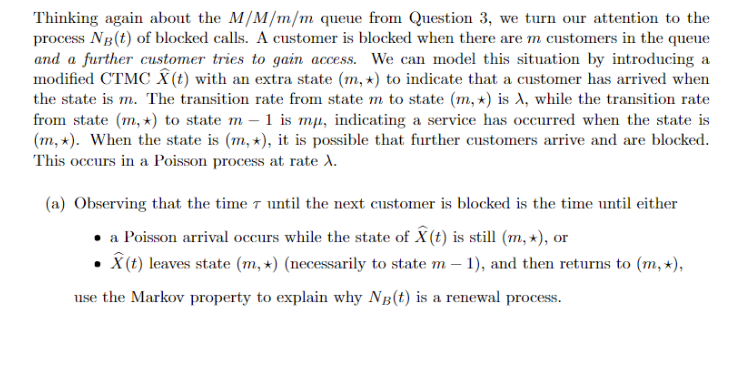 Solved (d) For the case where λ=μ=1 and m=2, solve the | Chegg.com