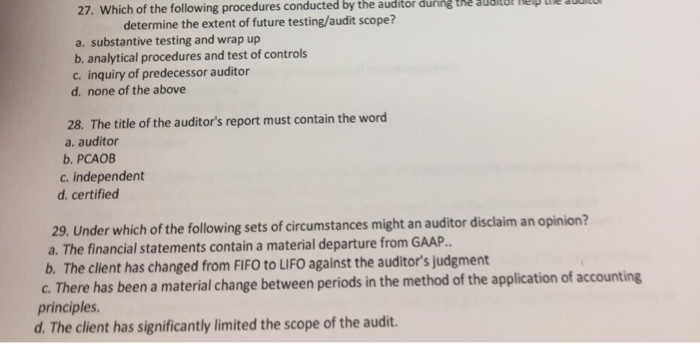 Solved 27. Which of the following procedures conducted by | Chegg.com