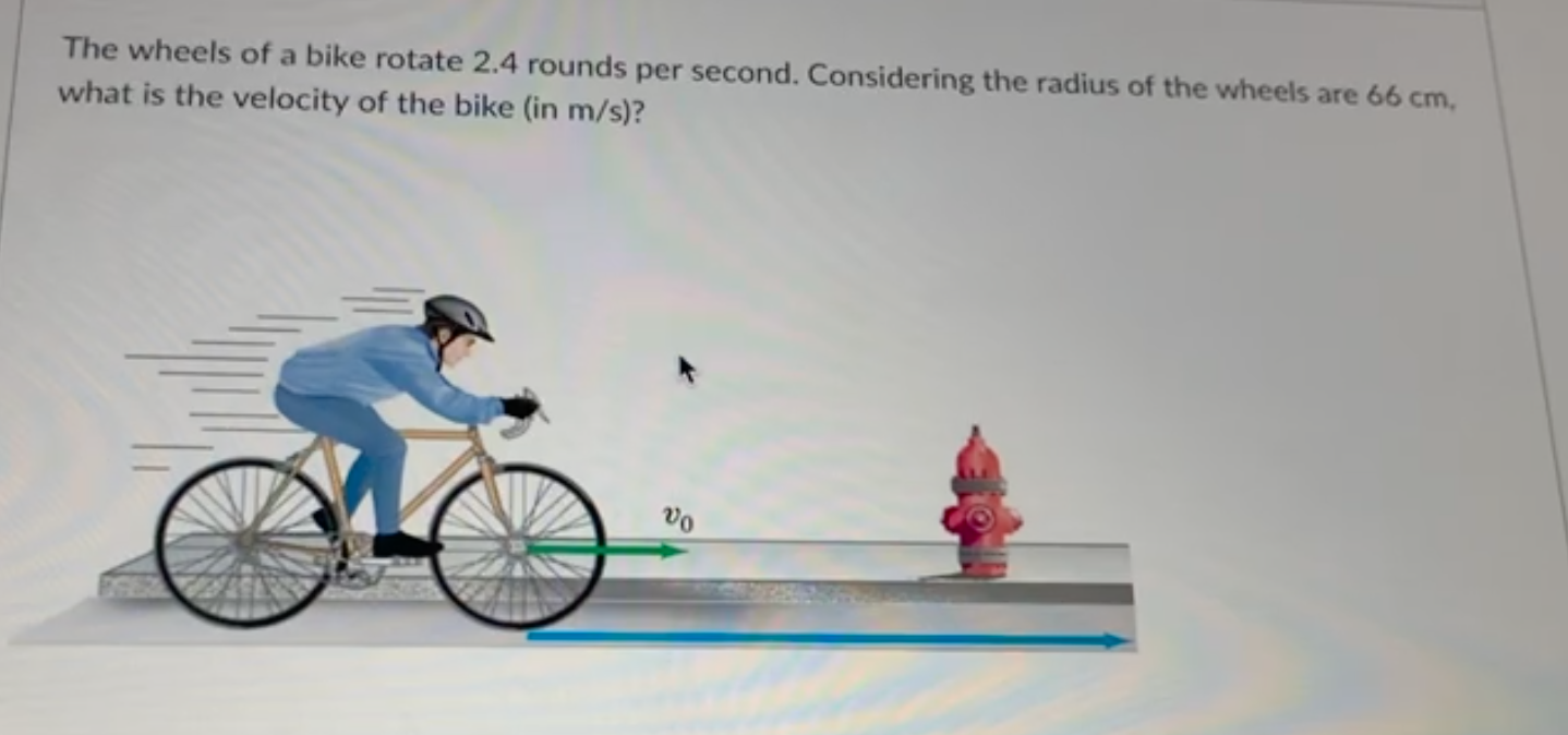 Solved The wheels of a bike rotate 2.4 rounds per second. | Chegg.com