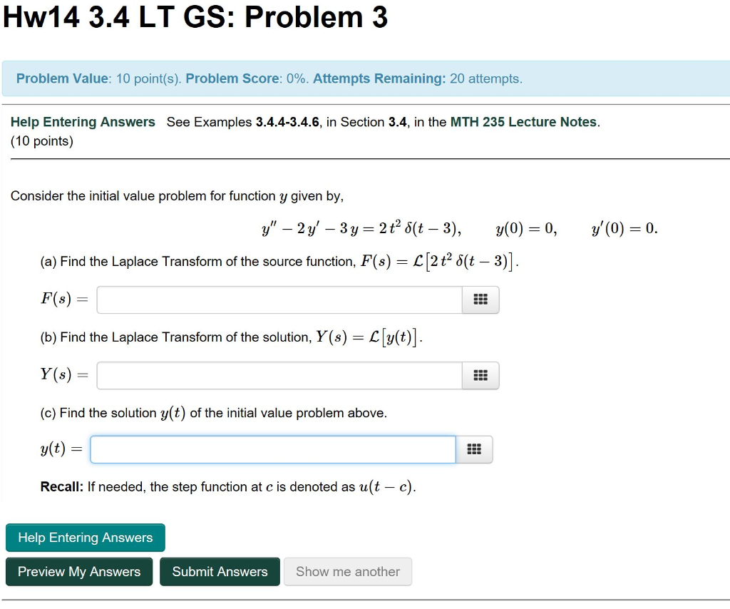 Solved Hw14 3.4 LT GS: Problem 3 Problem Value: 10 point(s). | Chegg.com