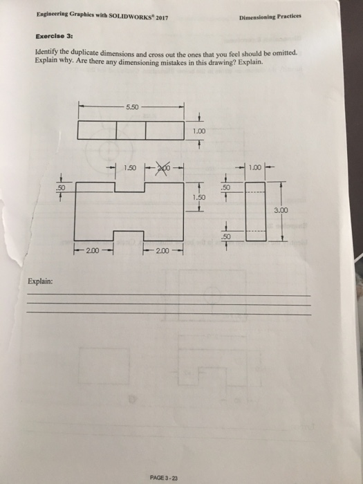 Solved Engineering Graphies with SOLIDWORKS 2017 Exercise 3 | Chegg.com