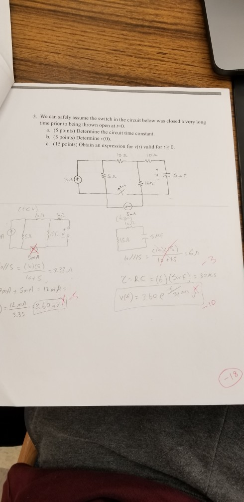 Solved 3. We can safely assume the switch in the circuit | Chegg.com
