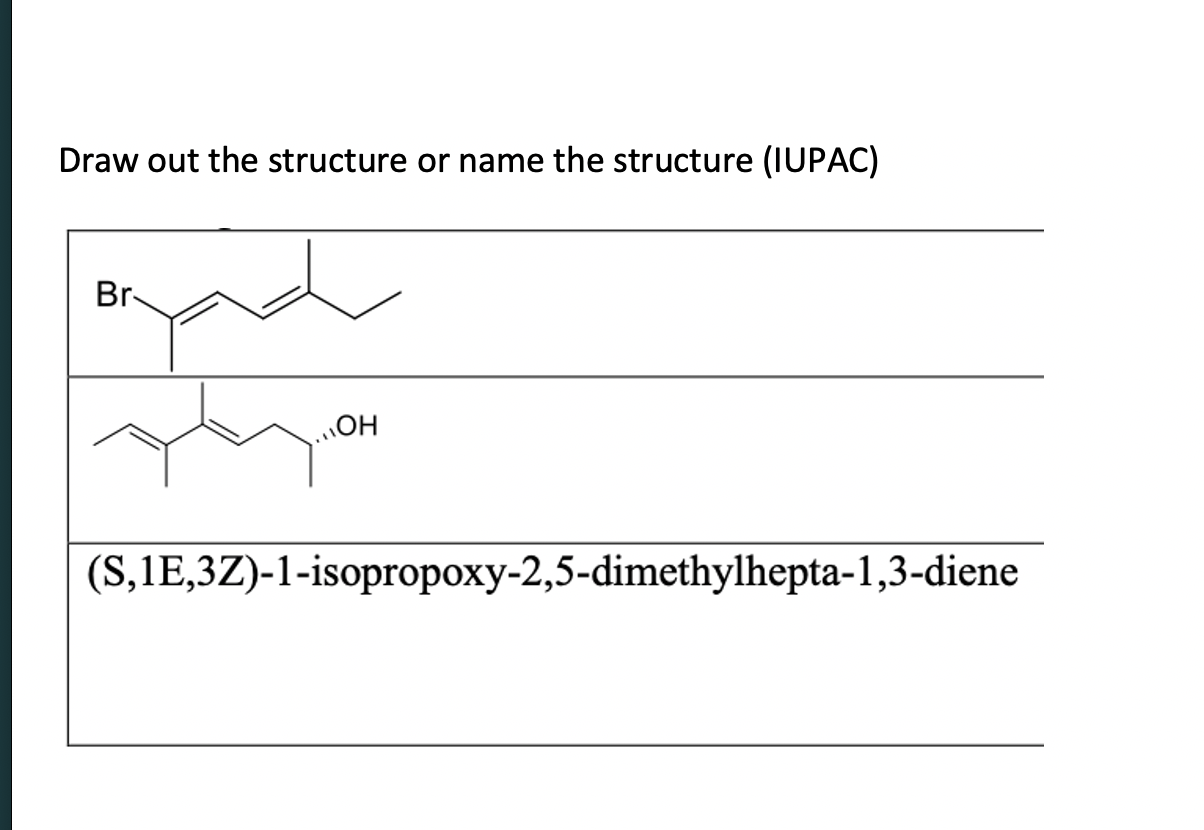 Solved Draw out the structure or name the structure (IUPAC) | Chegg.com