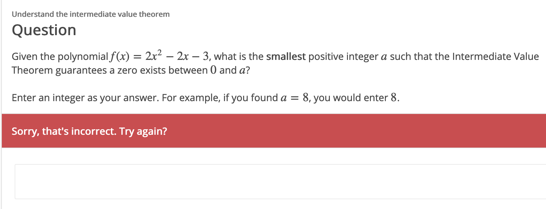Solved Understand the intermediate value theorem Question | Chegg.com