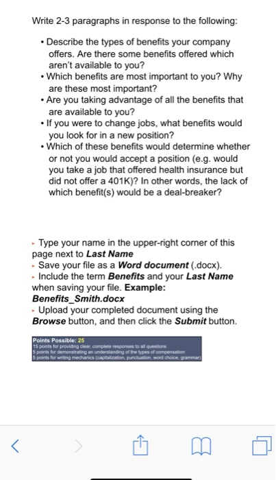 Write 2-3 paragraphs in response to the following: | Chegg.com