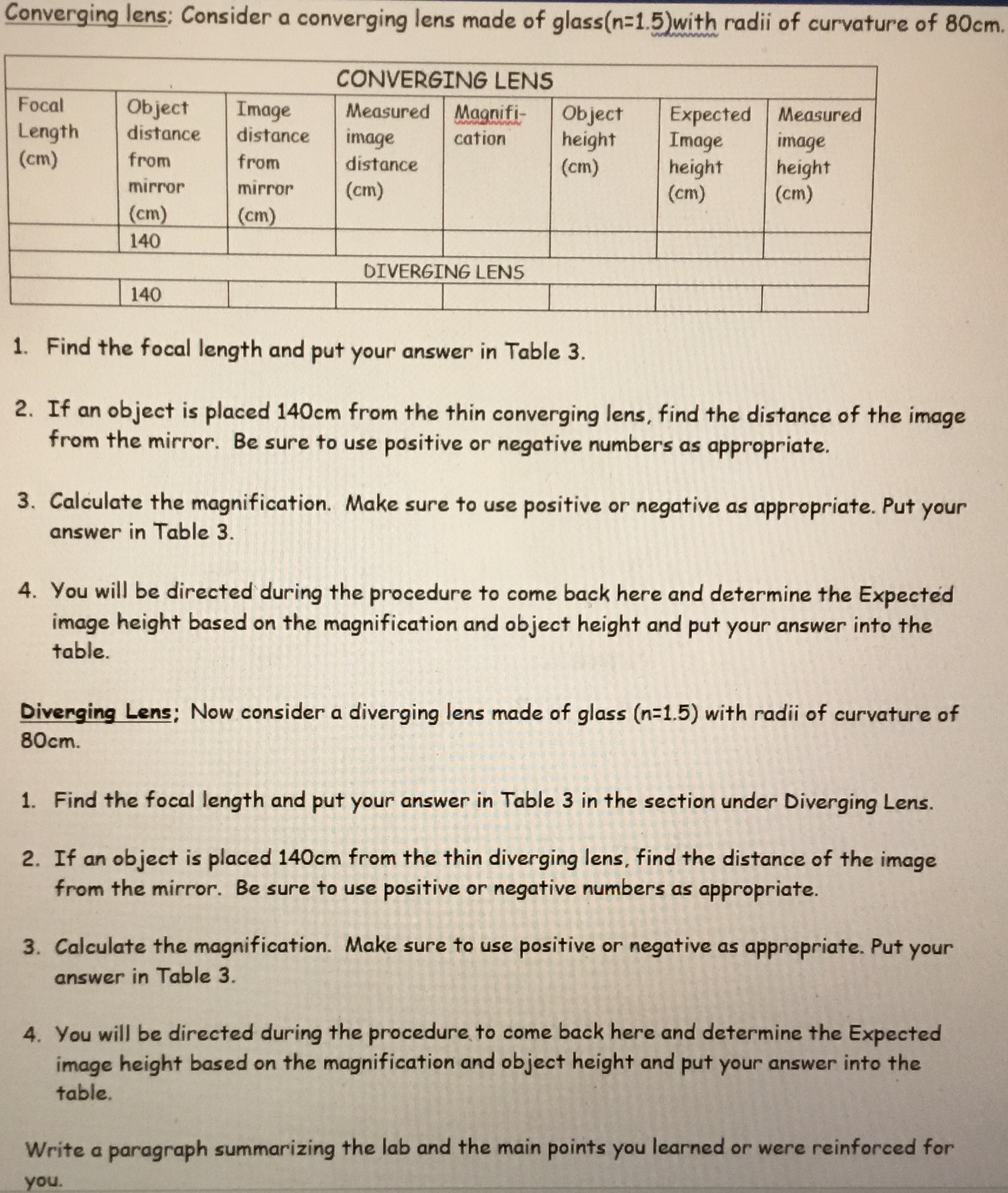 Solved Converging lens: Consider a converging lens made of | Chegg.com