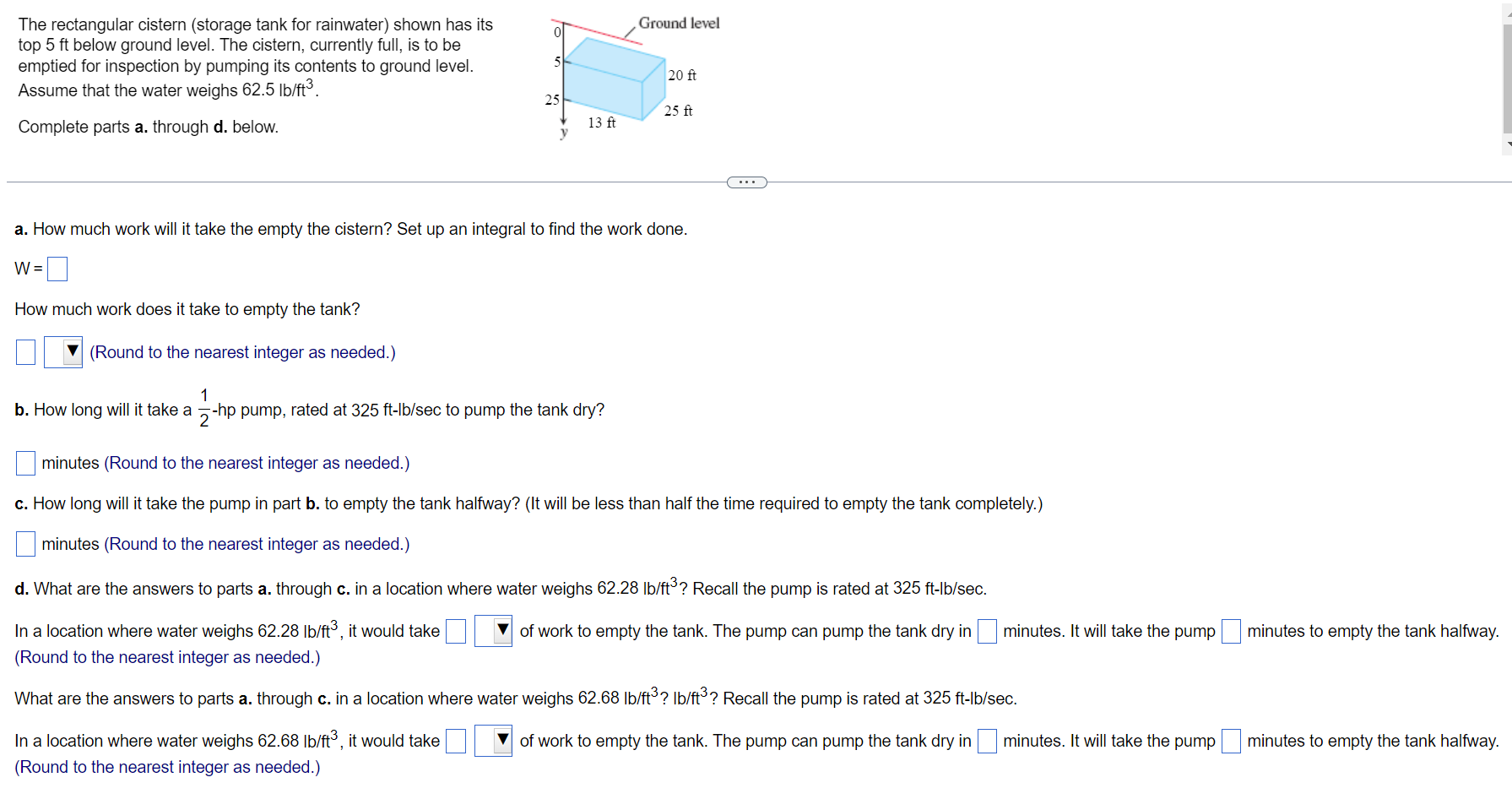 Solved The rectangular cistern (storage tank for rainwater) | Chegg.com