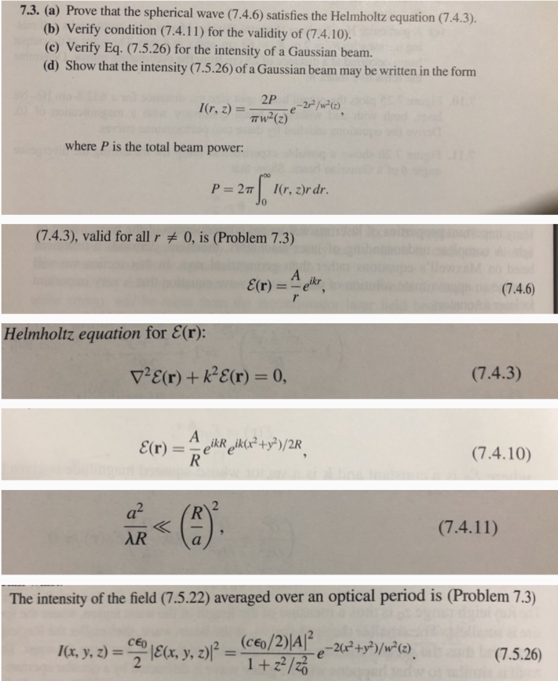 Solved 7.3. (a) ﻿Prove that the spherical wave (7.4.6) | Chegg.com